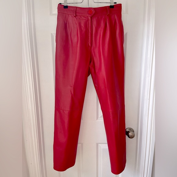 Vintage | Pants & Jumpsuits | Vintage Italian Red Leather Pants | Poshmark